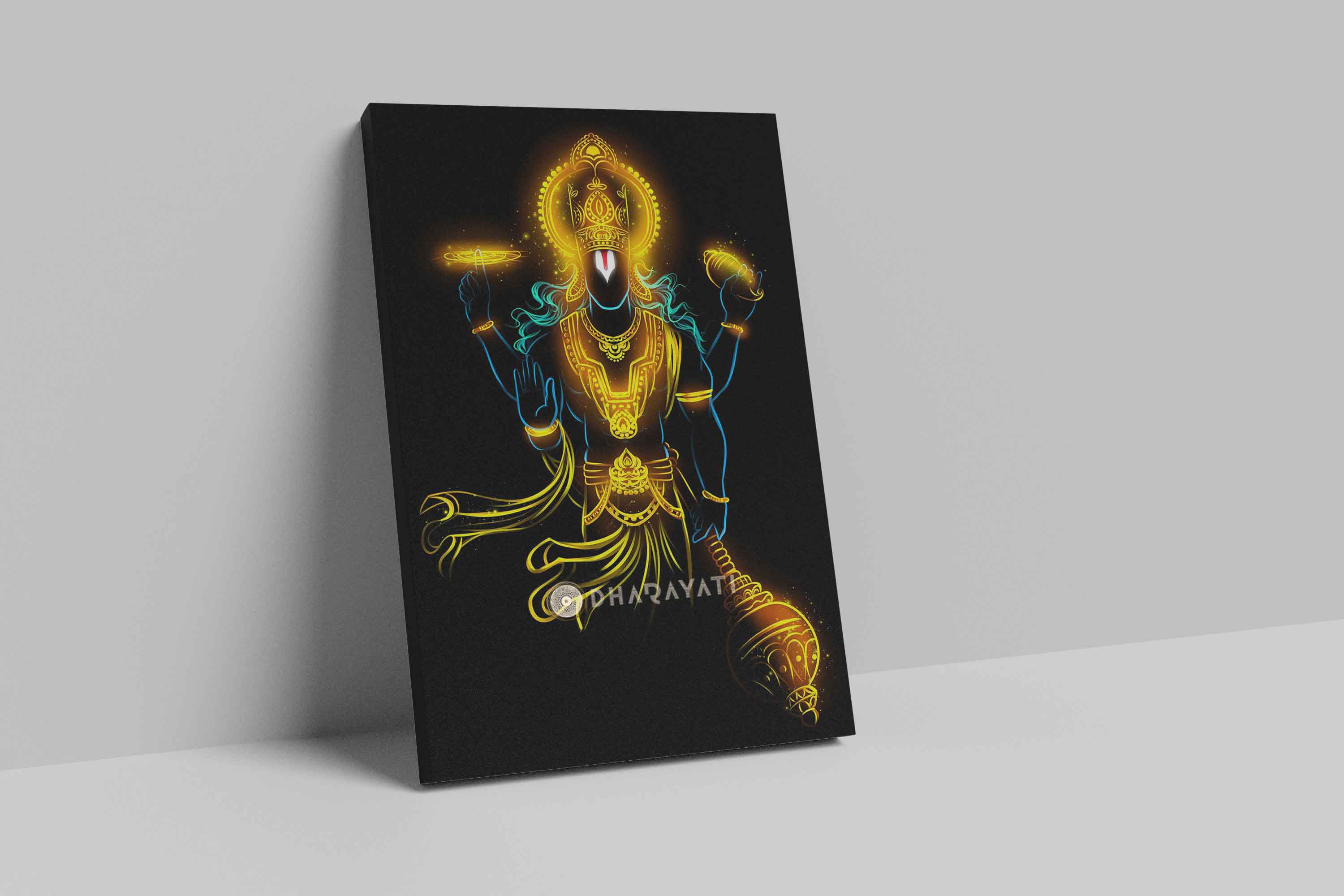 The Supreme Protector: Lord Vishnu with Shankha, Chakra, and Gada | Di ...