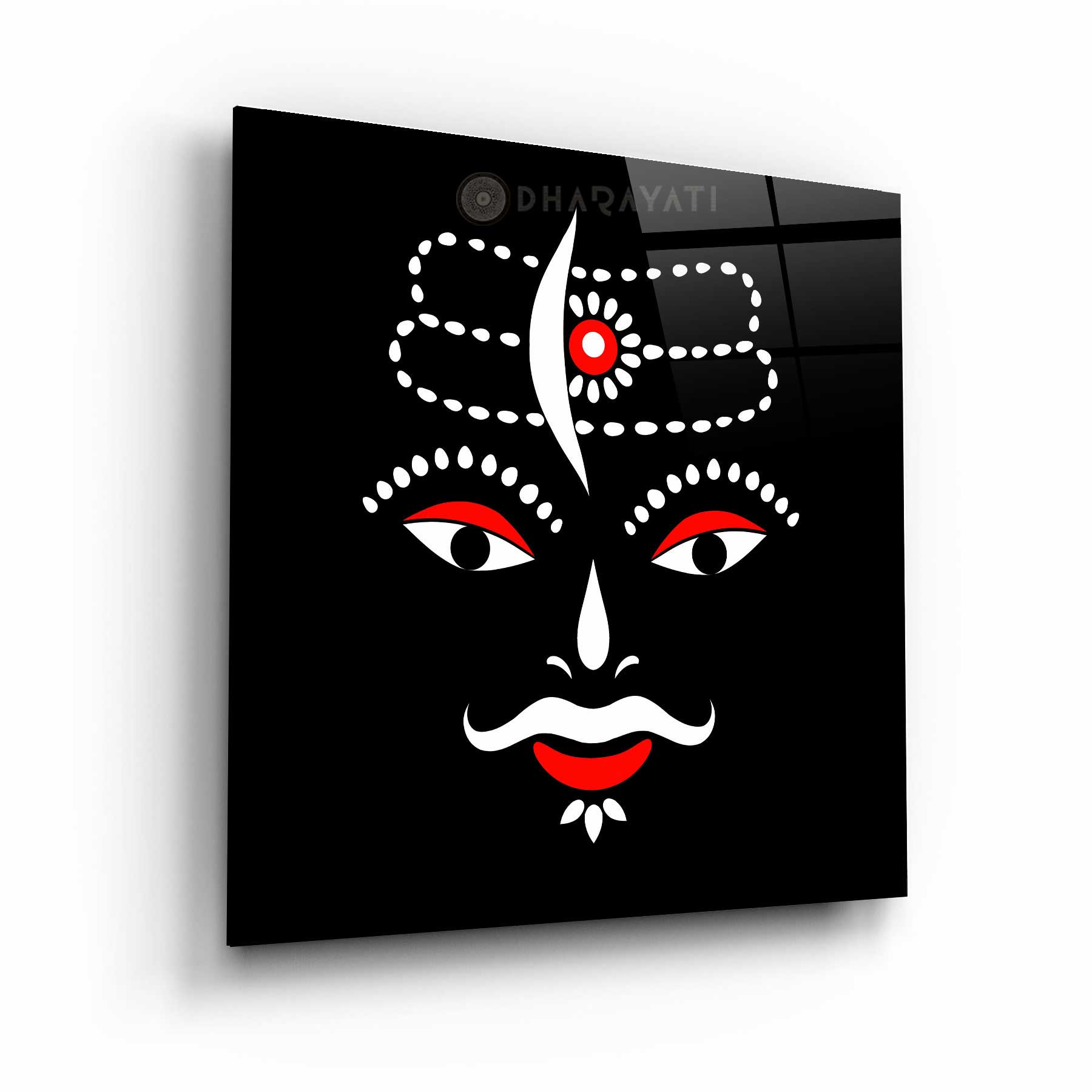 Sacred Mahakal Ji Outline Glass Wall Art - Spiritual Home Decor – Dharayati