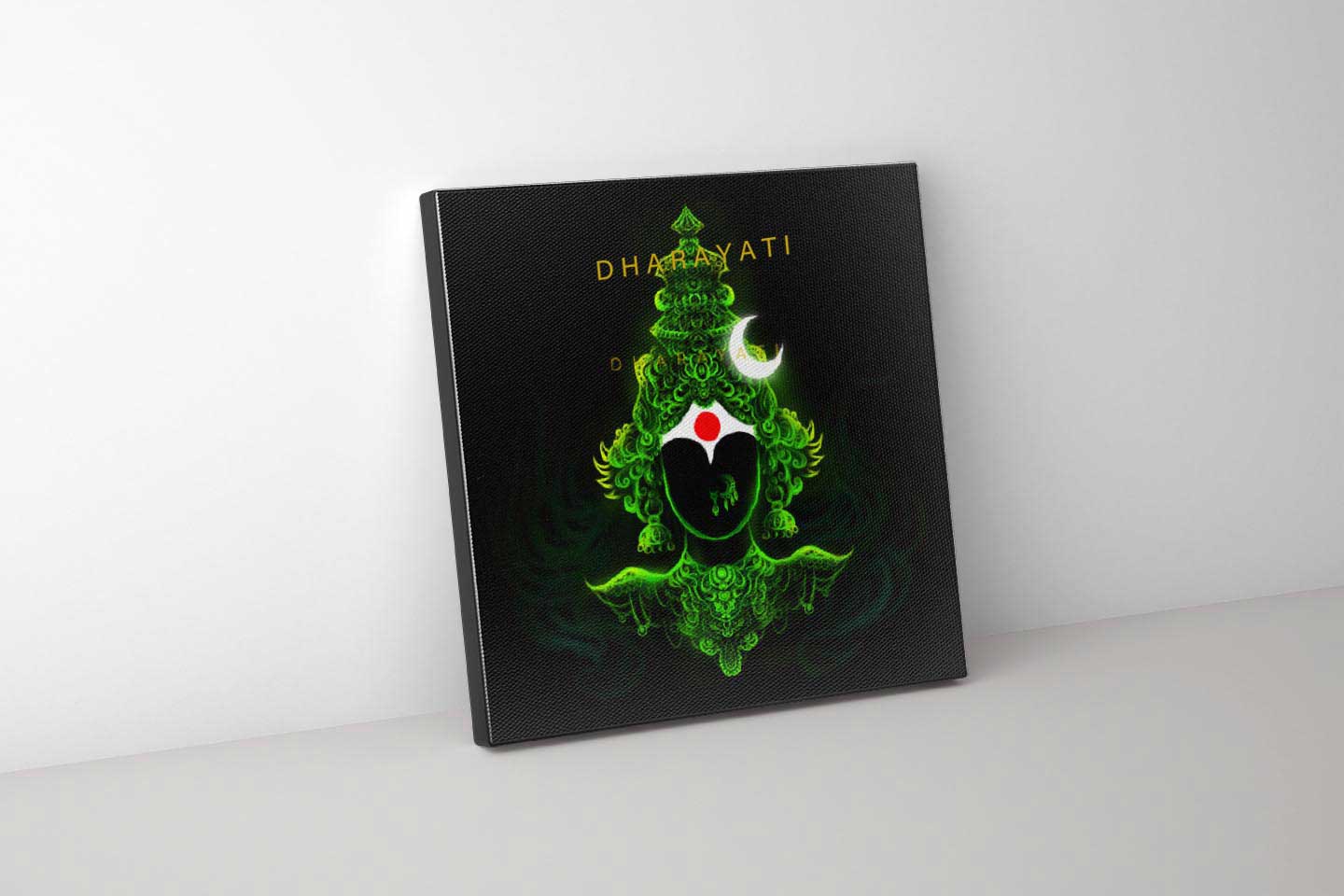 Divine Green Goddess: Devi - Canvas Art – Dharayati