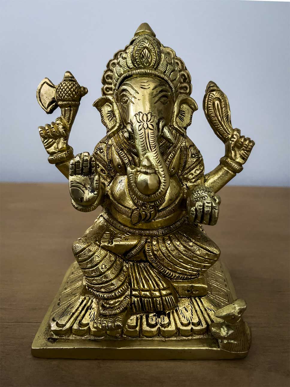 Lord Ganesh Brass Idol - Siddhi Vinayaka Idol – Dharayati