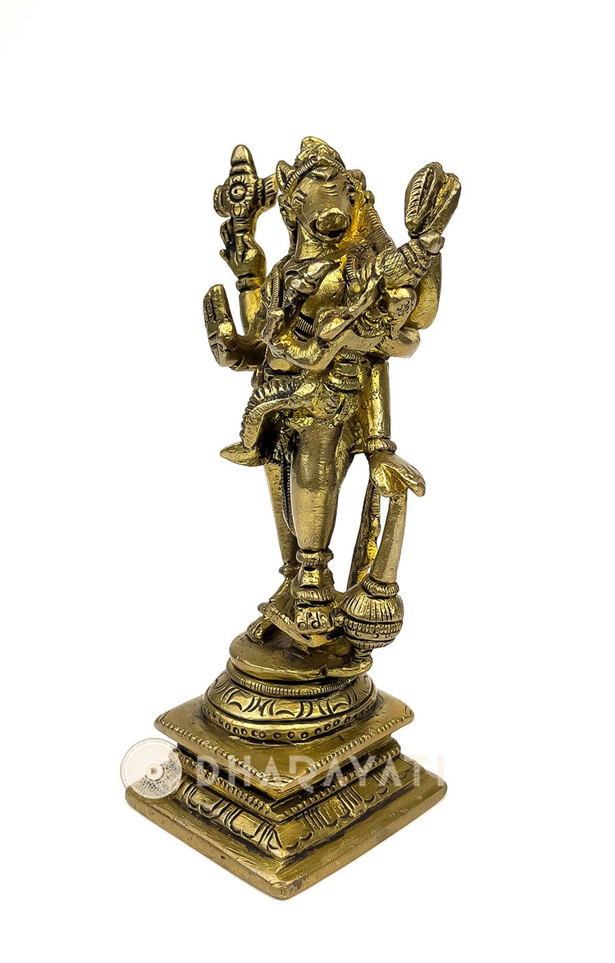 Brass Bhu Varaha Swamy With Lakshmi Devi – Dharayati