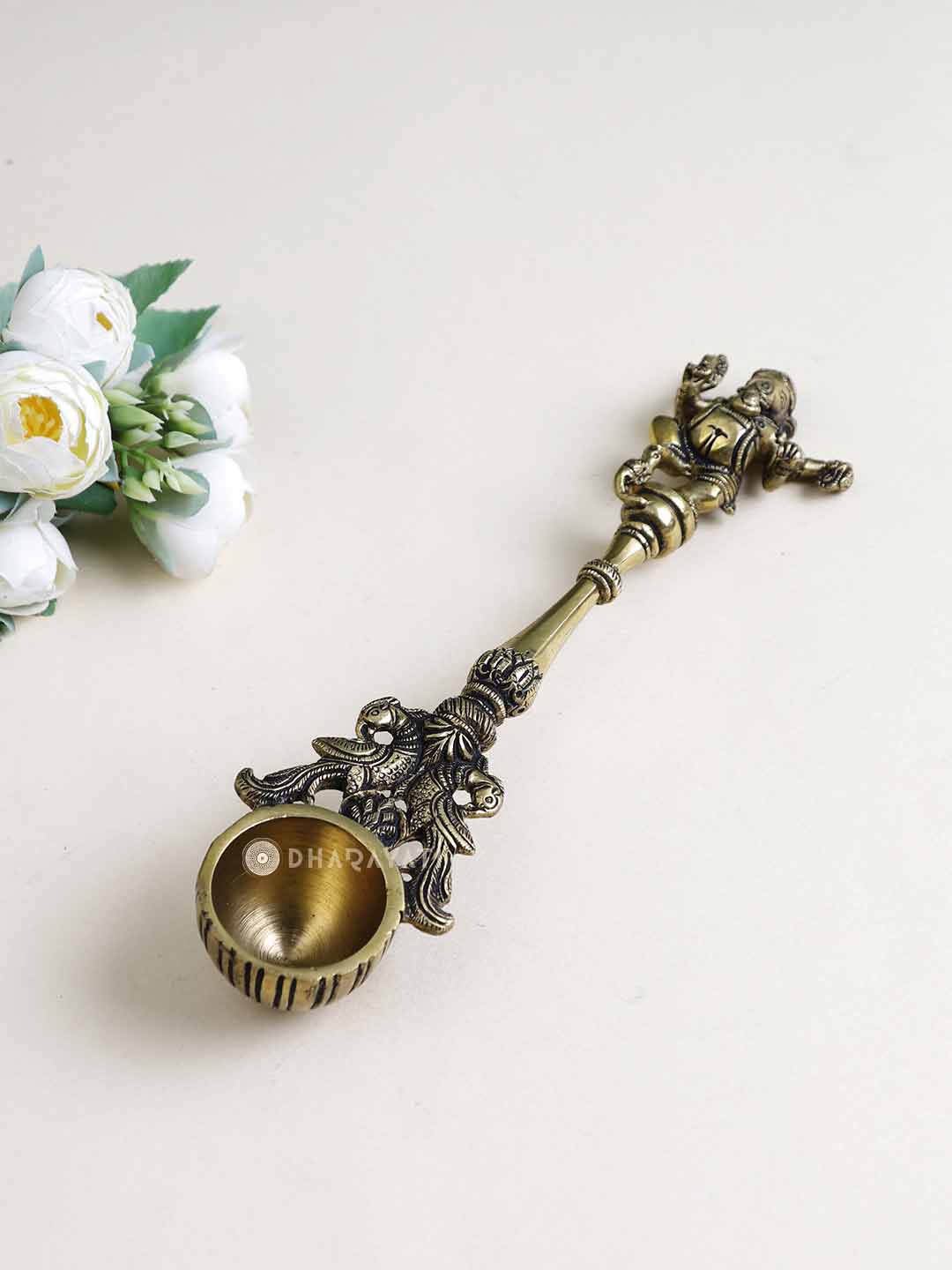 Pooja Aarti Spoon With Ganesh On Handle – Dharayati