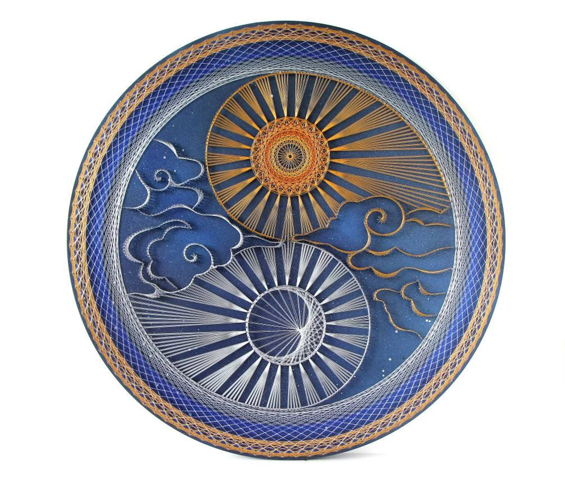 Yin Yang Sun and Moon | String Art – Dharayati